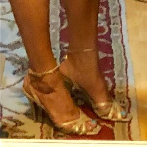 Jessica Simpson | Shoes | Jessica Simpson Matte Gold Heeled Sandals ...